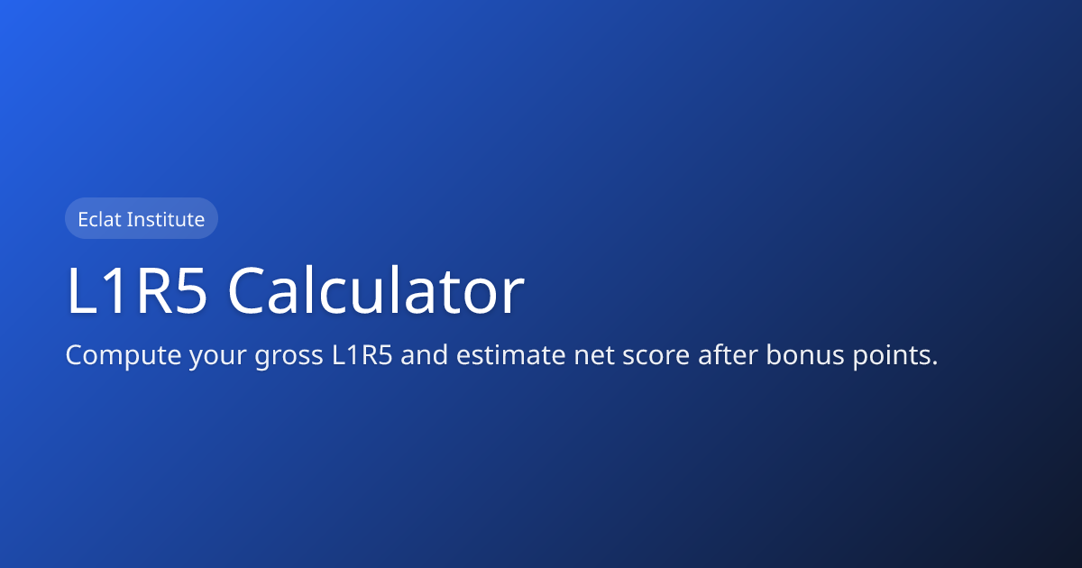 L1R5 Calculator Singapore: O-Level Gross, Net and Bonus Points · Eclat ...